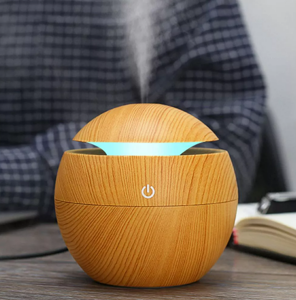 Mini Round LED Ultrasonic Aroma Humidifier (130ml) – Swilo